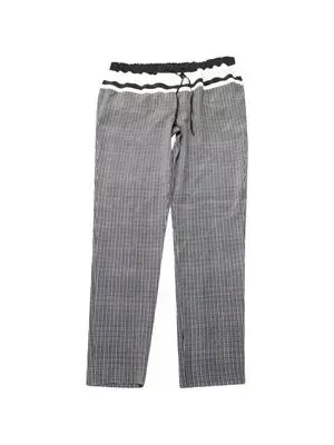 Vince Check Drawstring Trousers - Grey