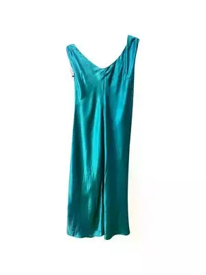 JASON WU V-neck Sleeveless Midi Dress - Blue