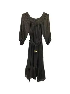 Lisa Marie Fernandez Shimmering Belted Jumpsuit - Black