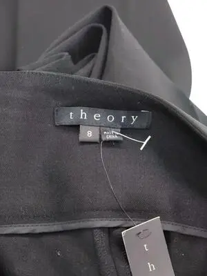 Theory Wool Belted Flared Leg Trousers