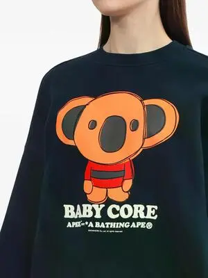 A BATHING APE Baby Core" Graphic Print Crew Neck Sweatshirt