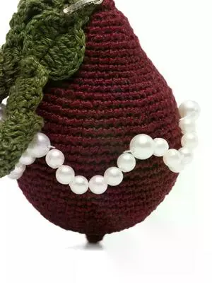 GOHAR WORLD Crochet Beaded Beet Bag Charm - Red