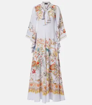 Etro Floral Silk Maxi Dress - Blue