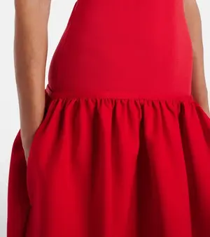 TOTEME Gathe Jersey Midi Dress In Poppy