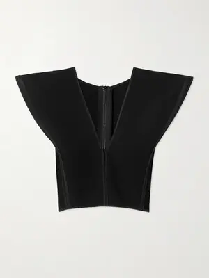 Maticevski Kombat" Crepe Top With Cap Shoulders And V-neckline
