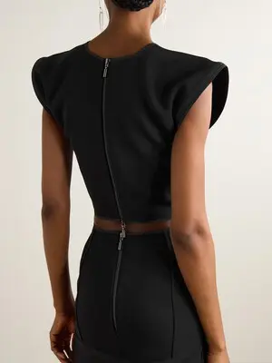 Maticevski Kombat" Crepe Top With Cap Shoulders And V-neckline