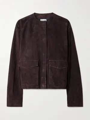 ST. AGNI Utility Cocoon Suede Jacket - Brown