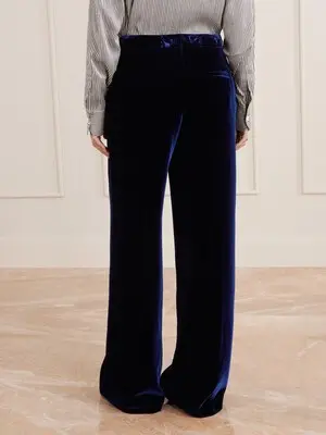 Etro Velvet Wide-leg Trousers - Blue