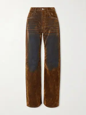 Acne Studios Suede-effect Wide-leg Jeans