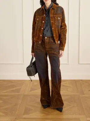 Acne Studios Suede-effect Wide-leg Jeans