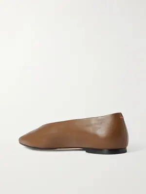AeydĒ Betty Leather Ballet Flats - Brown