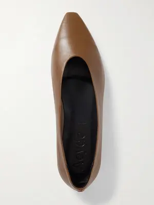 AeydĒ Betty Leather Ballet Flats - Brown