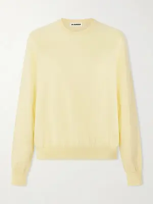 JIL SANDER Cotton Crew Neck Sweater - Yellow