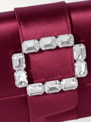 Manolo Blahnik Maycapjou Crystal-embellished Satin Clutch