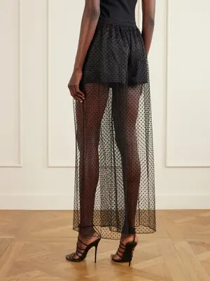 Alaïa Polka-dot Fil Coupé Organza Wide-leg Trousers