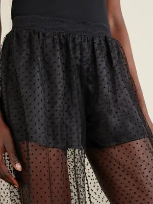 Alaïa Polka-dot Fil Coupé Organza Wide-leg Trousers