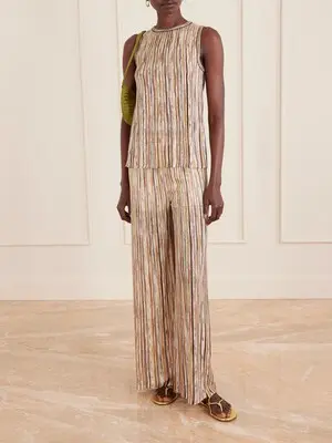 Missoni Metallic Crochet-knit Wide-leg Trousers