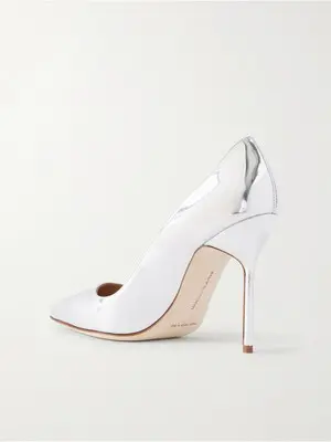Manolo Blahnik Bb 105 Metallic Leather Pumps