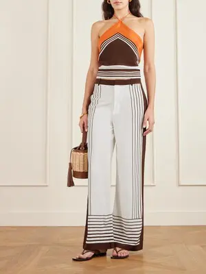 SIR. Destino Striped Silk Crepe De Chine Wide-leg Trousers - Multi