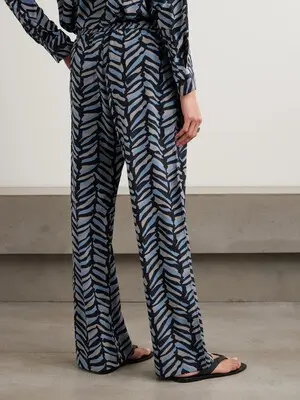 Matteau Printed Silk Crepe De Chine Straight-leg Pants - Multi