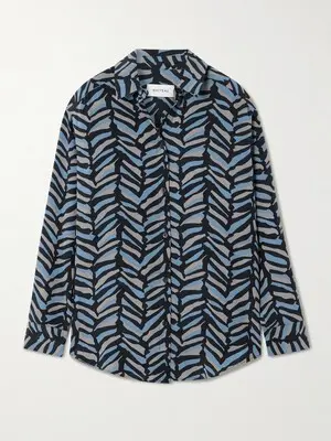Matteau Printed Silk Crepe De Chine Shirt - Multi