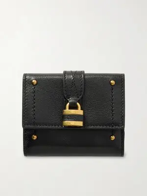 Chloé Paddington Embellished Textured-leather Cardholder - Black