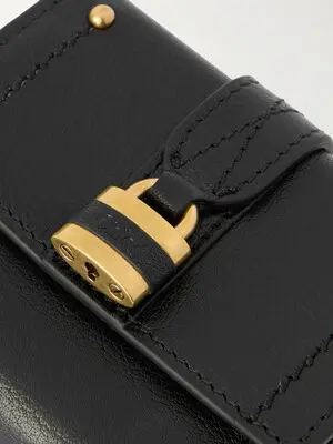 Chloé Paddington Embellished Textured-leather Cardholder - Black