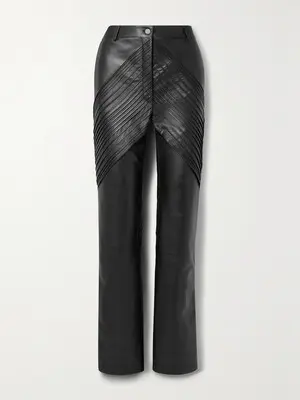 PETER DO Paneled Leather Straight-leg Trousers