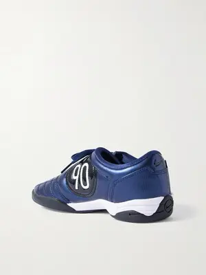 Nike T90 Metallic Leather Lace-up Sneakers - Blue