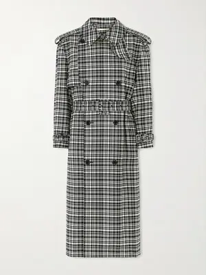 S.S.DALEY Edna Houndstooth Wool And Cotton-blend Trench Coat - Multi