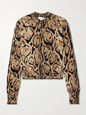Stella McCartney Cloud Jacquard-knit Leopard Print Sweater