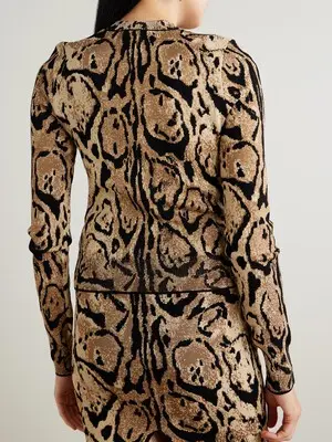 Stella McCartney Cloud Jacquard-knit Leopard Print Sweater