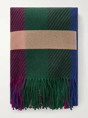 Gabriela Hearst Halo Fringed Striped Cashmere Blanket - Multi