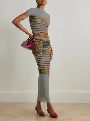 JEAN PAUL GAULTIER Marinière Grape Printed Mesh T-shirt