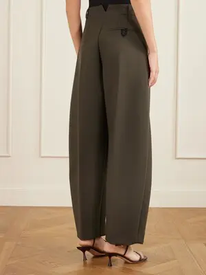 Jacquemus The Ovalo Pleated Crepe Wide-leg Trousers