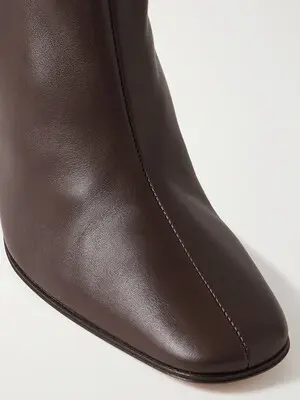 THE ROW Mona Knee High Zip Up Leather Boots