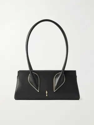 CHRISTIAN LOUBOUTIN Venus Leather Shoulder Bag - Black