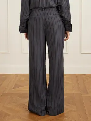 THE ELDER STATESMAN Striped Wool And Cashmere-blend Twill Trousers