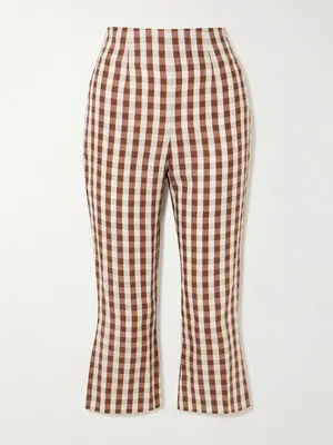 Faithfull The Brand Valeria Gingham Linen Capri Pants