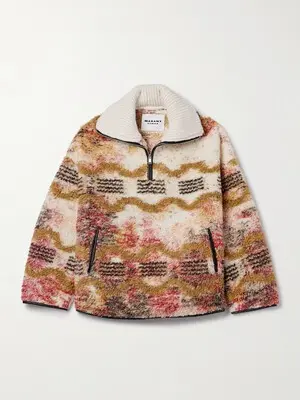 MARANT ETOILE Printed Fleece Half-zip Sweatshirt - Multi