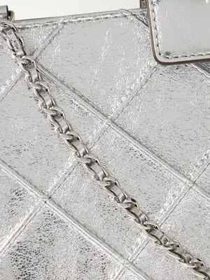 Tory Burch Fleming Mini Quilted Metallic Leather Shoulder Bag