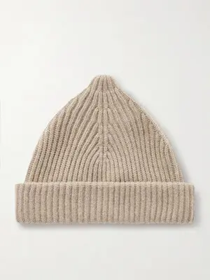 Loro Piana Ribbed Cashmere Beanie - Neutrals