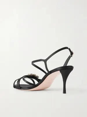 ROGER VIVIER Efflorescence 65 Crystal-embellished Satin Sandals - Black