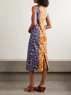 La DoubleJ Paneled Embroidered Cloqué Maxi Dress - Multi