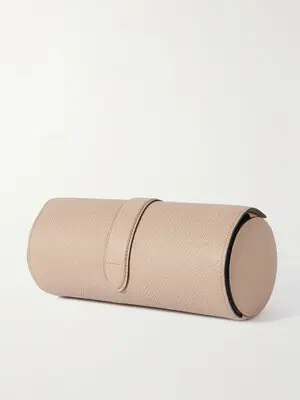 Smythson Panama Textured-leather Watch And Jewelry Roll