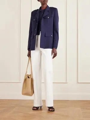 Ralph Lauren Annabeth Grain De Poudre Wool Jacket