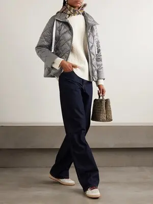 Max Mara The Cube Quilted Padded Shell Down Jacket - Gray