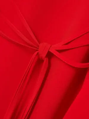 Sportmax Knotted Silk-blend Crepe De Chine Maxi Shirt Dress - Red