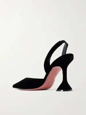 Amina Muaddi Holli Velvet Slingback Pumps