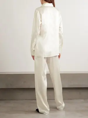 Olivia Von Halle Bacall Silk-satin Pajama Set - Neutrals